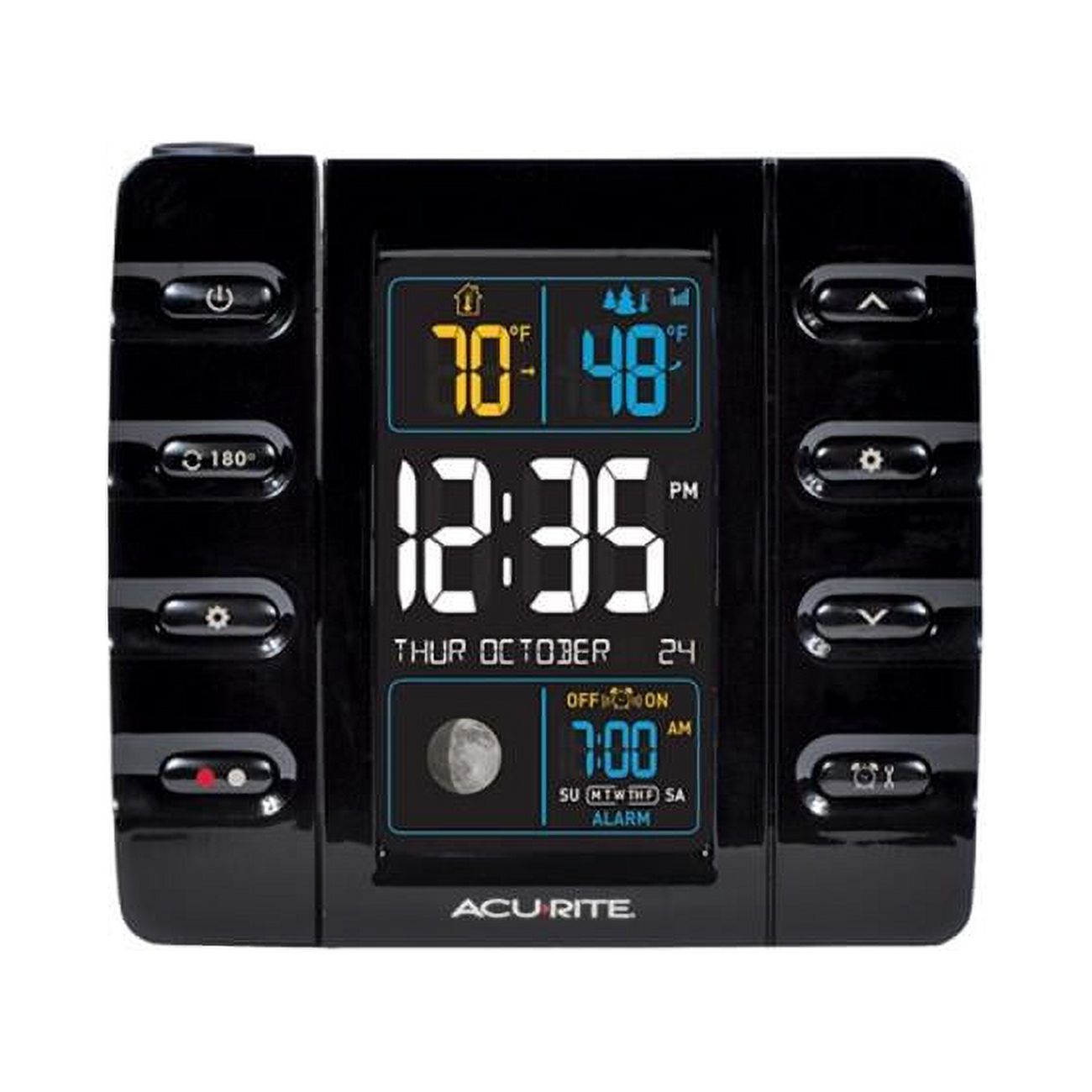AcuRite Intelli-Time Projection Clock with Outdoor Temperature and USB ...