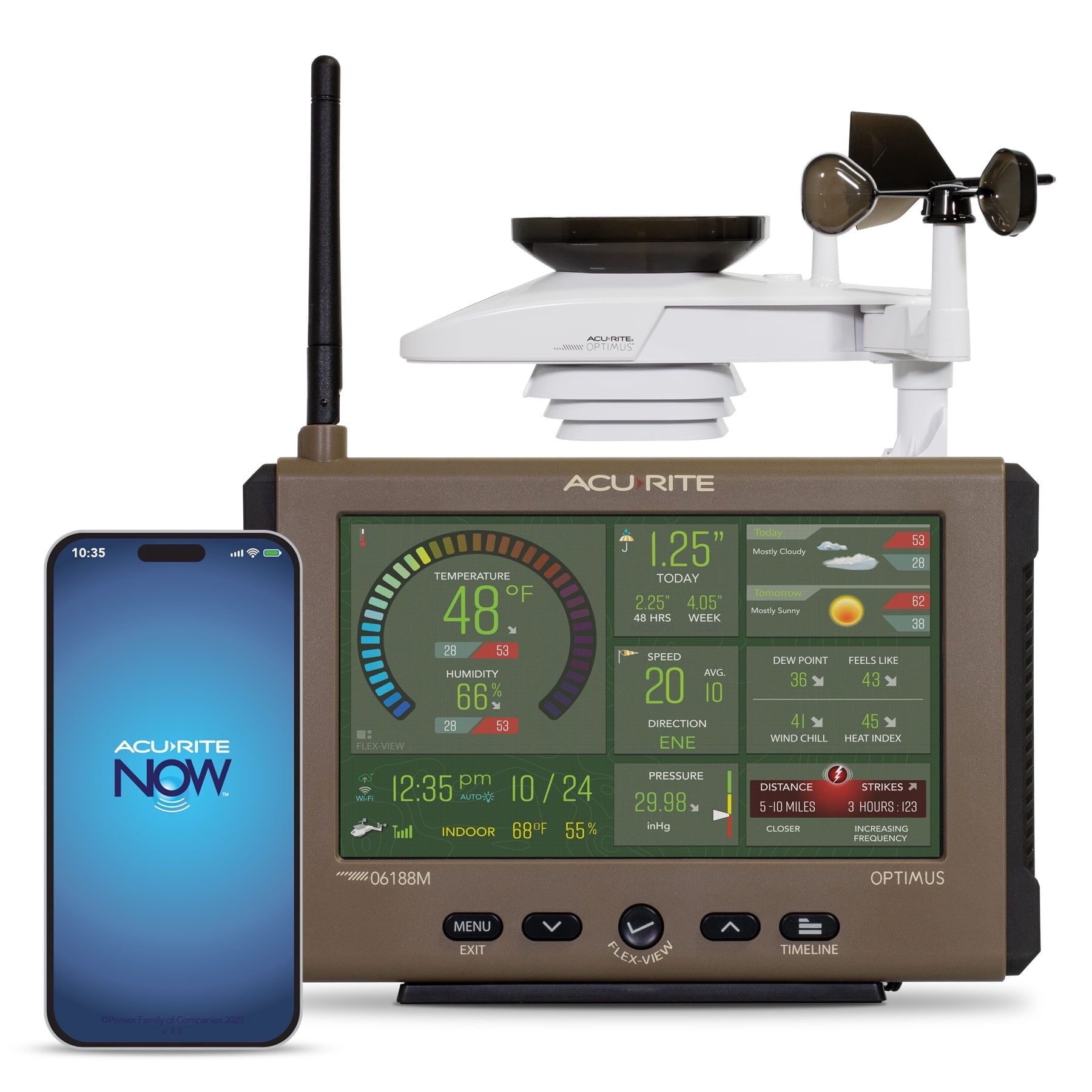 AcuRite Optimus Weather Station with Wi-Fi HD Display, Lightning ...