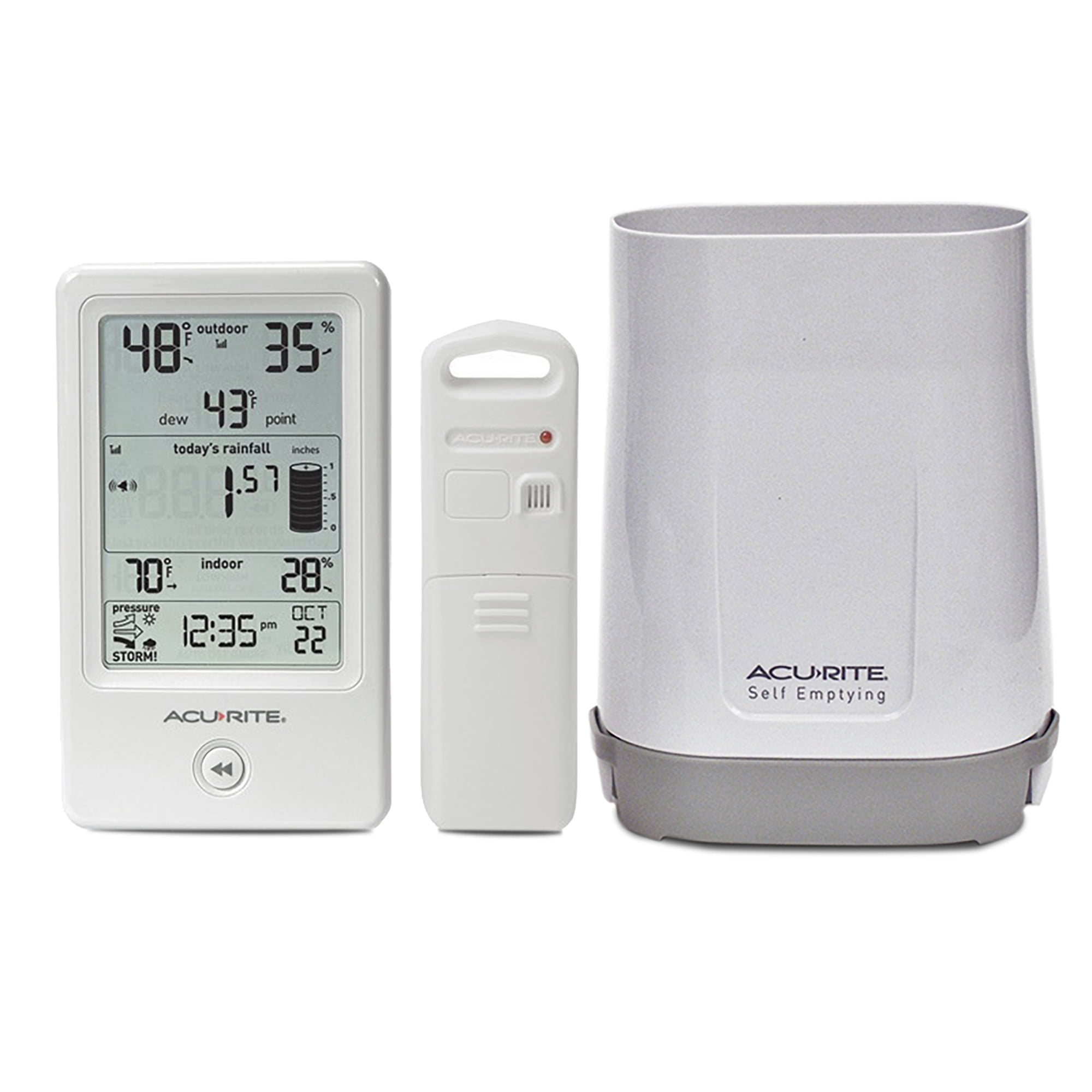 AcuRite Self-Emptying Wireless Rain Gauge with Digital Display ...