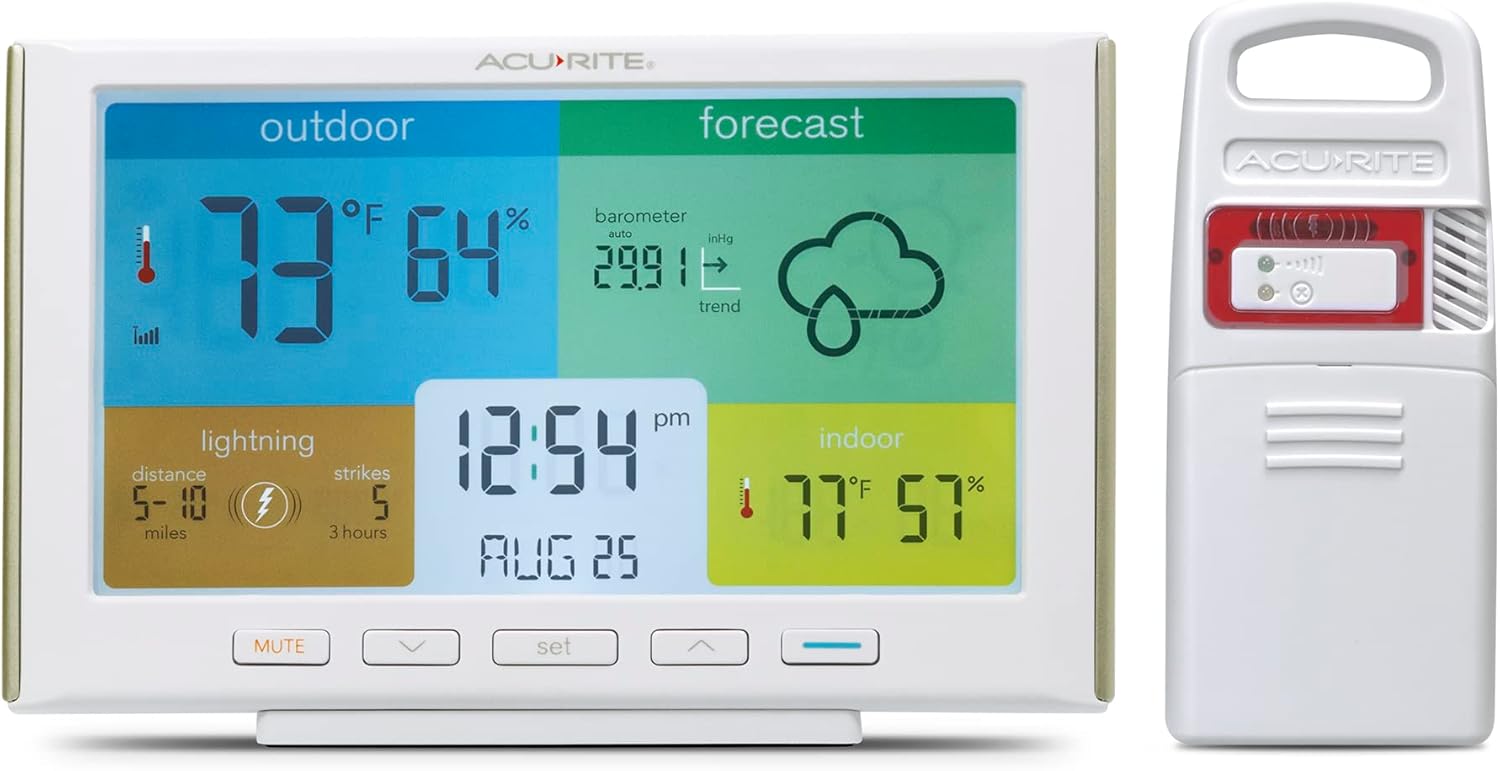 AcuRite Weather Station Forecaster for Indoor/Outdoor Temperature and ...