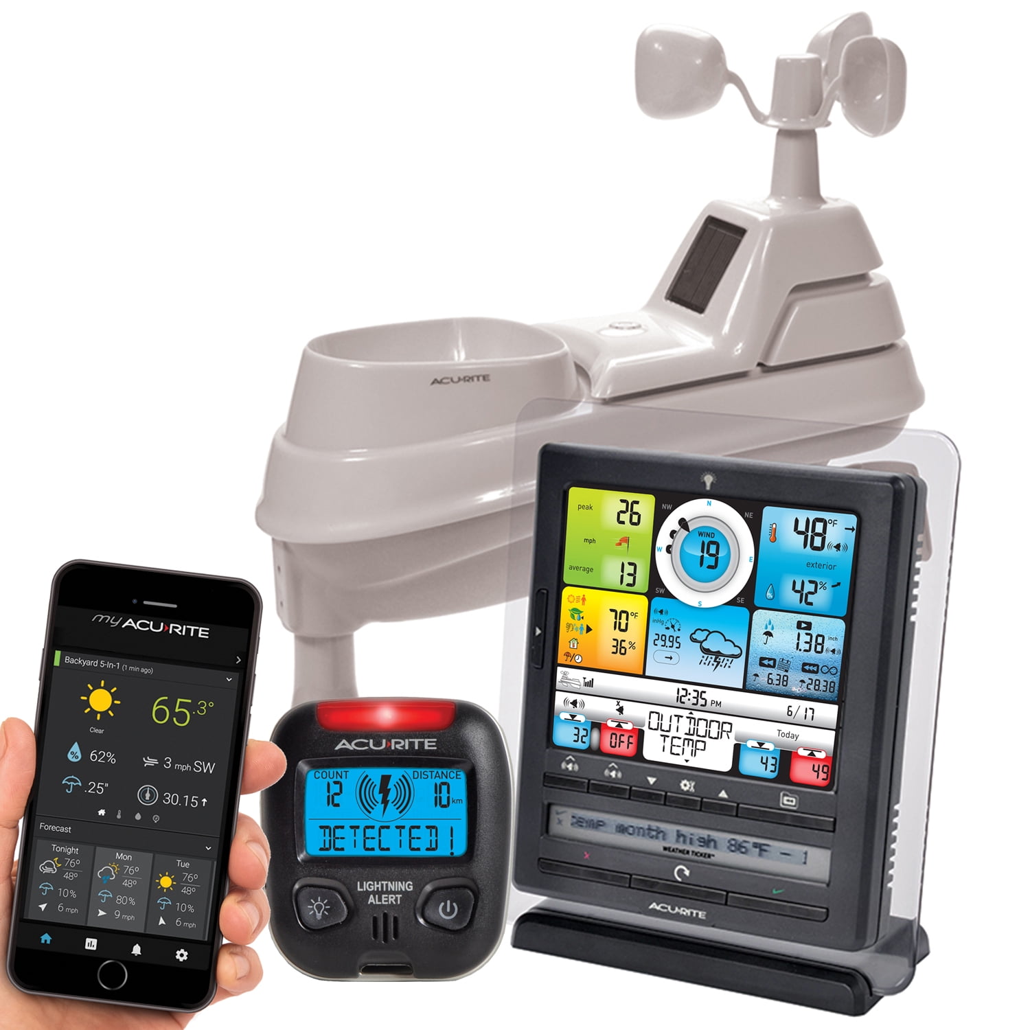 AcuRite Wireless Weather Station With Portable Lightning Detector ...