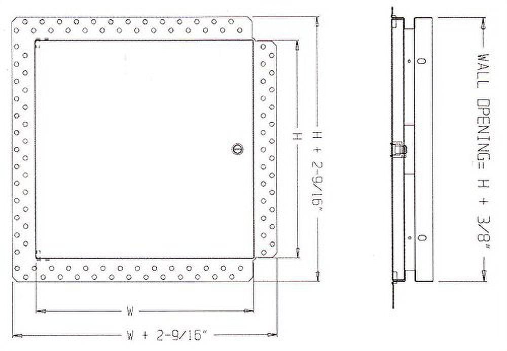 Acudor - DW-5040 Series (Z42424SCPC) 24x24 Flush for Drywall - Walmart.com