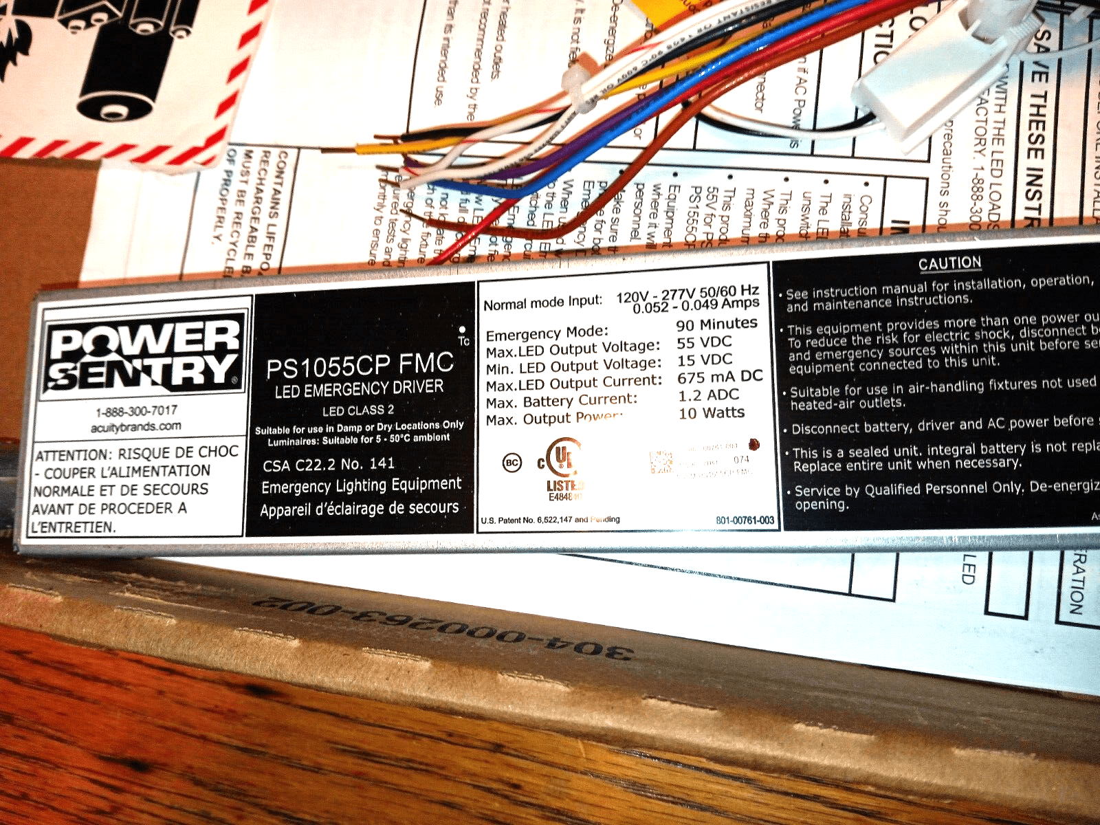 Acuity Brands POWER SENTRY PS1055CP FMC, Emergency Power Driver ...