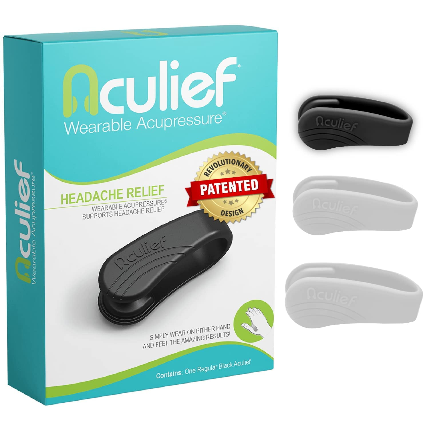 Aculief Wearable Acupressure Device - 1 Pack - Regular - Black HSA/FSA ...