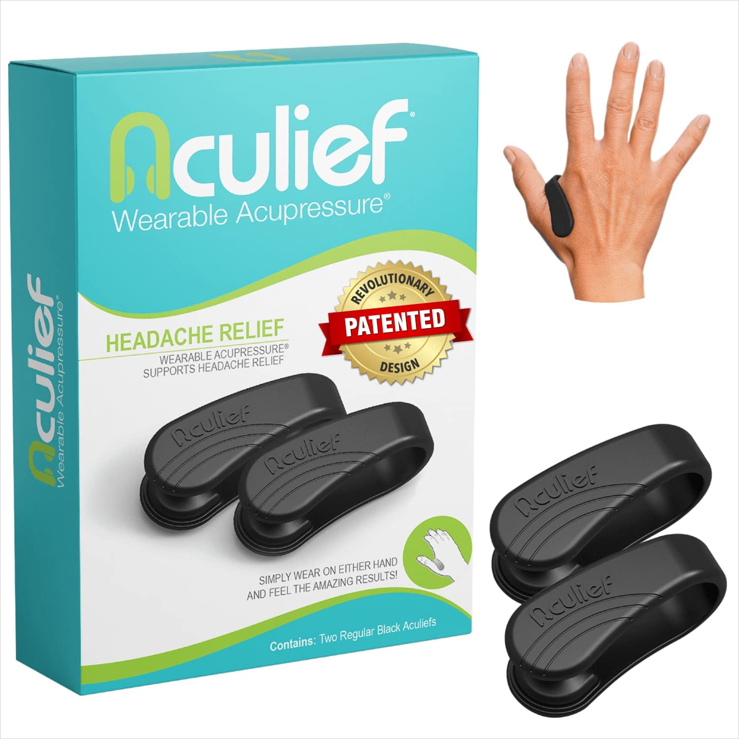 Aculief Wearable Acupressure Device - 2 Pack - Small - Black - Walmart.com