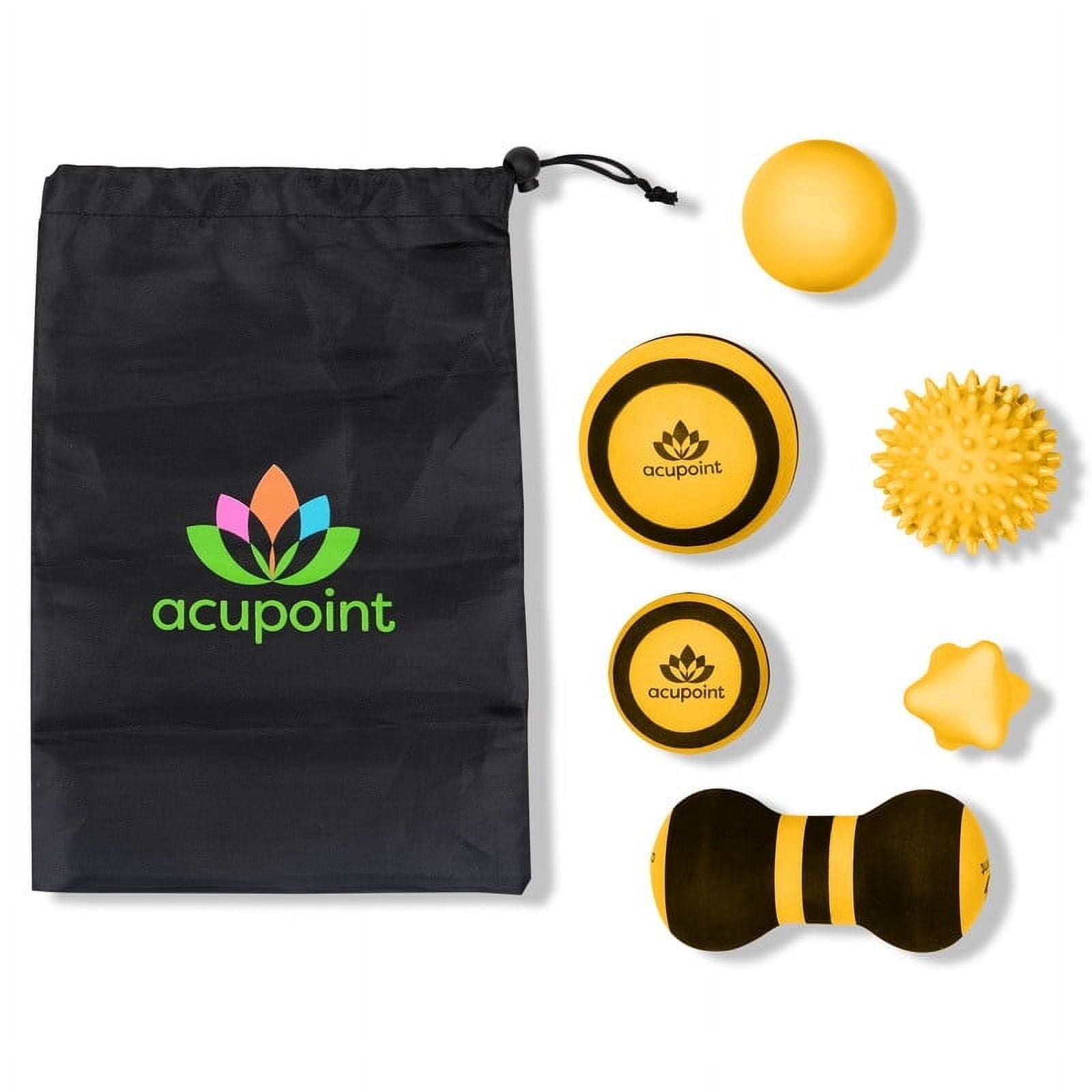 Acupoint 6-Piece Massage Ball Set for Deep Tissue Therapy with Portable ...