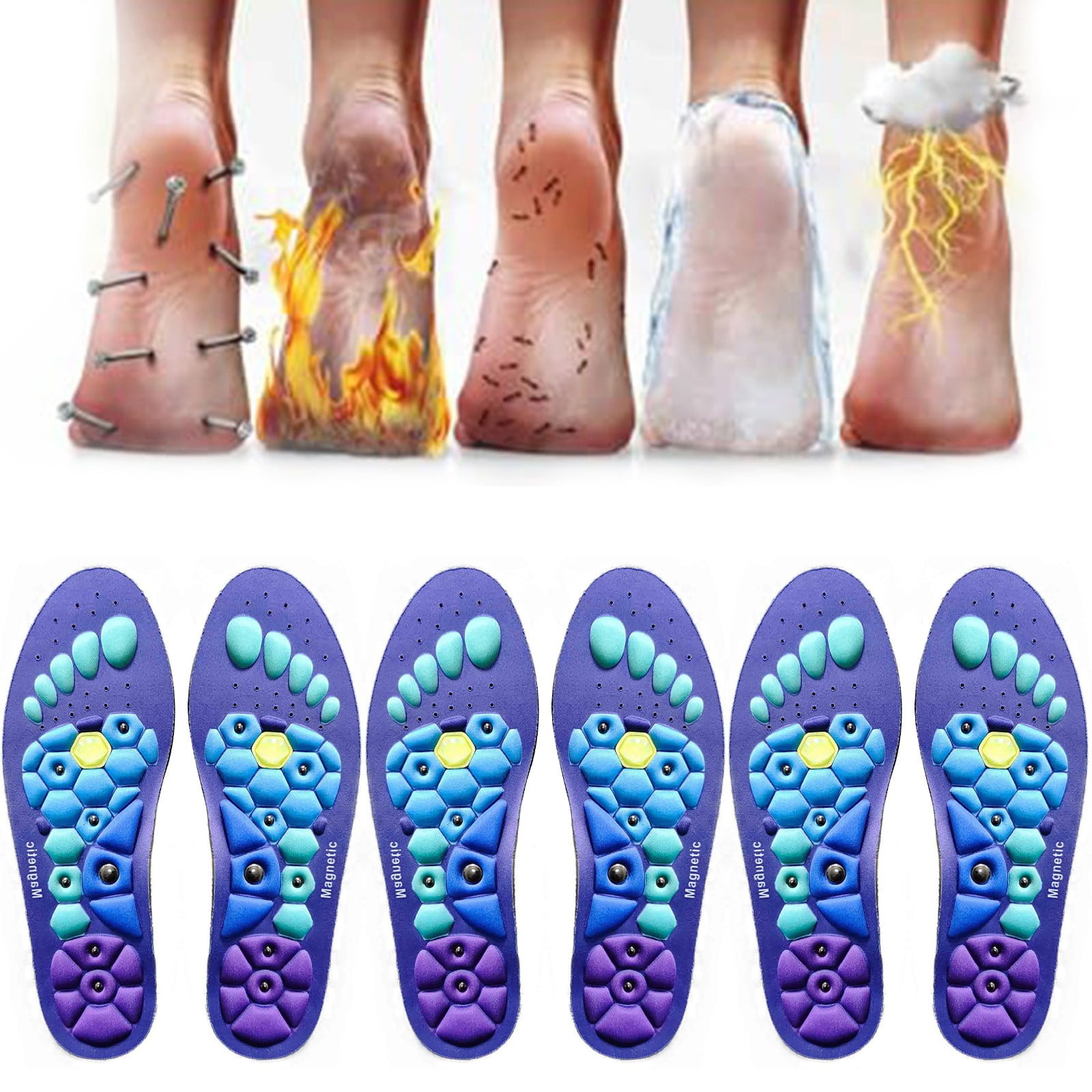 Acupressure Insoles for Men and Women,Insoles for Comfort and Support ...