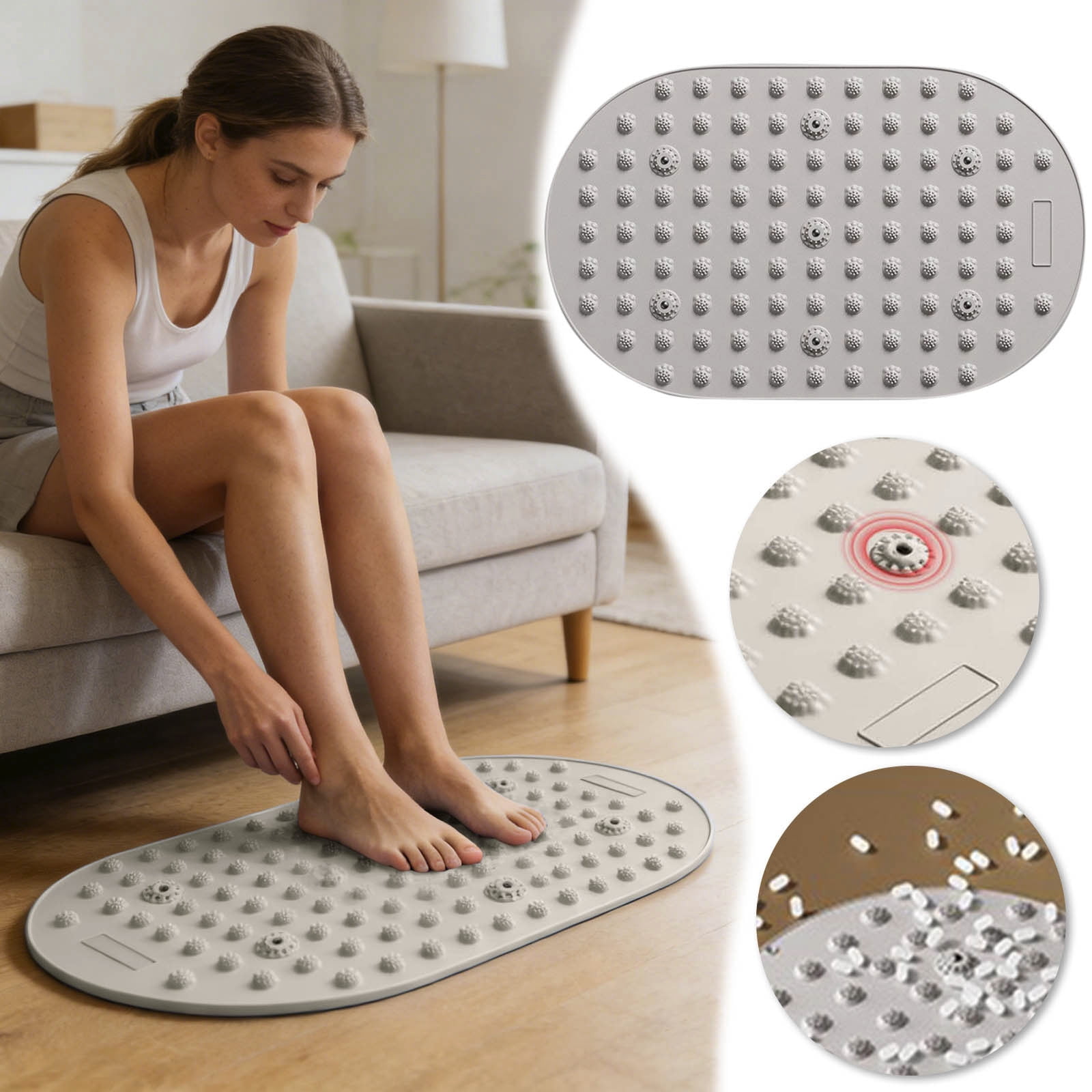 Acupressure Massage Mat TPR Mat with 7 Acupoint Massager Pad for Yoga ...