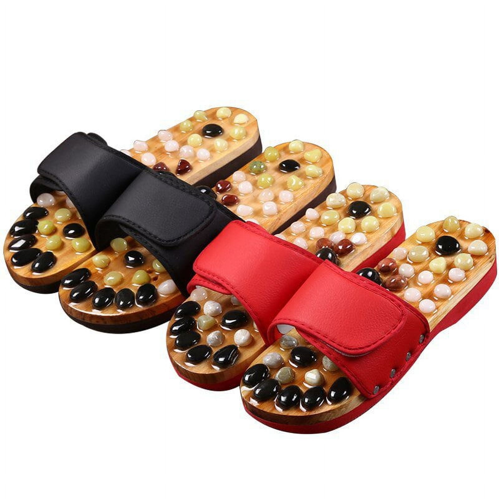 Acupressure Massage Slippers with Natural Stone, Therapeutic ...