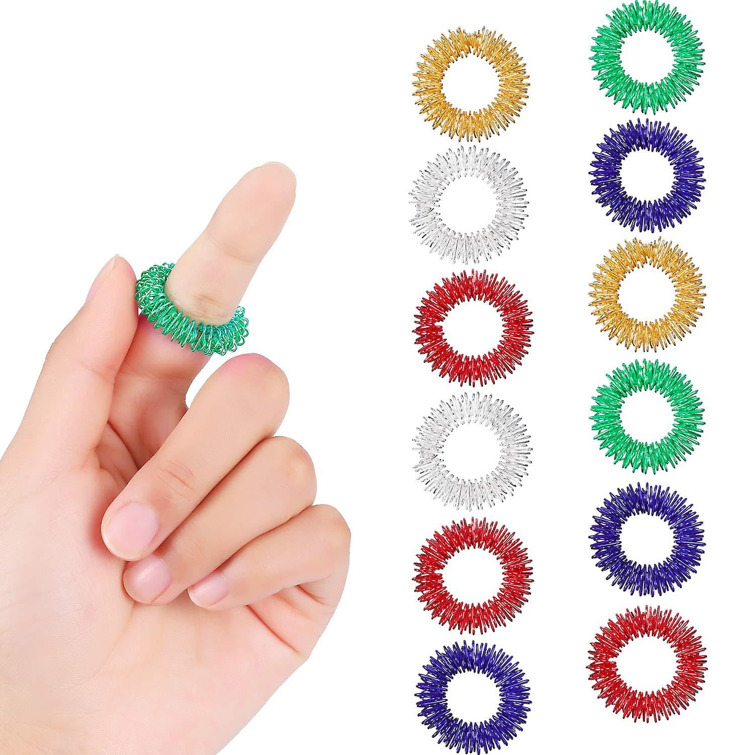 Acupressure Ring Spiky Sensory Finger Rings Massage Rings Set（14pcs ...