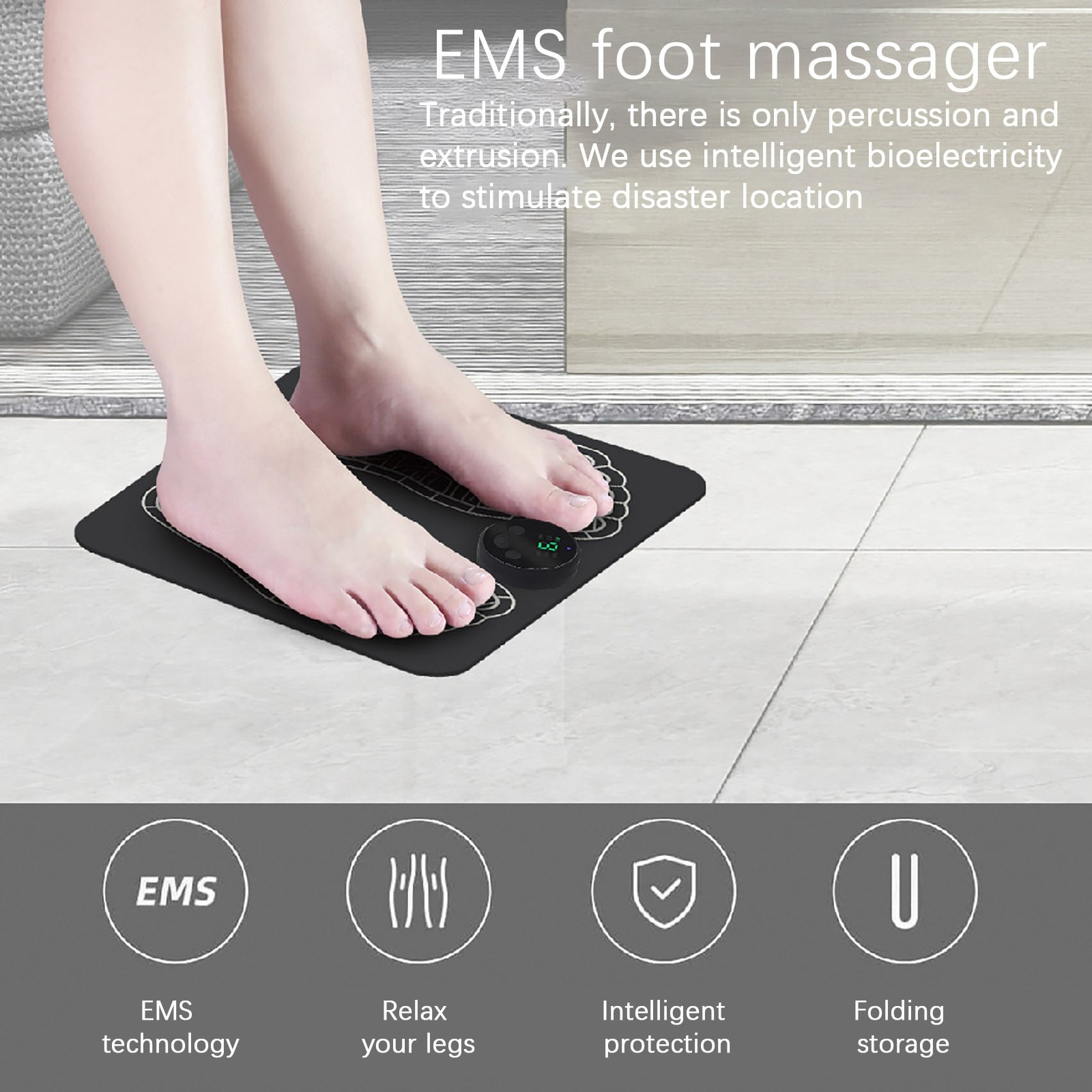 Acupuncture Foot Massager, Physiotherapy Pad, Heating Therapy, Portable ...
