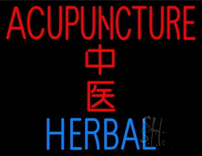 Acupuncture Herbal LED Neon Sign 24 x 31 - inches, Black Square Cut ...