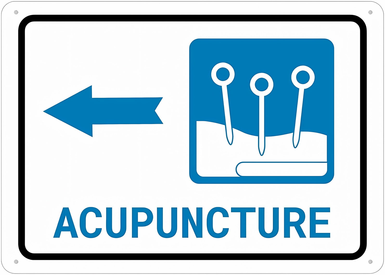 Acupuncture Left Arrow Sign 12 x 8 Inches - Rust Free Aluminum UV ...
