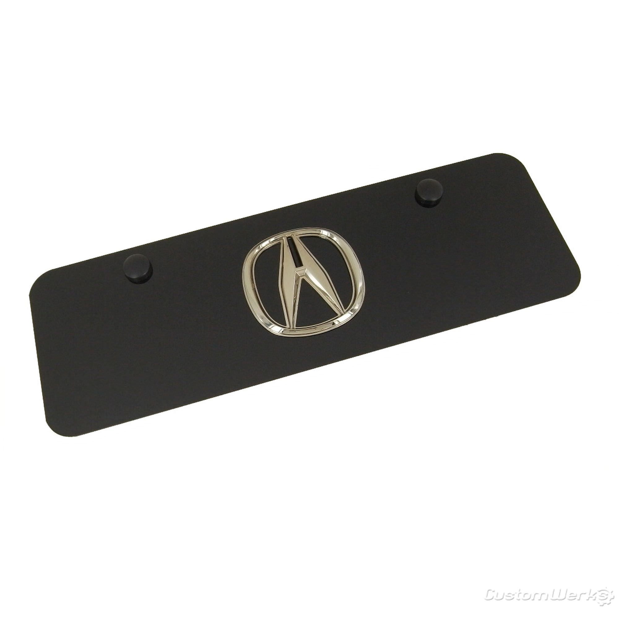 Acura Chrome Logo on Black Stainless Steel License Plate - Walmart.com