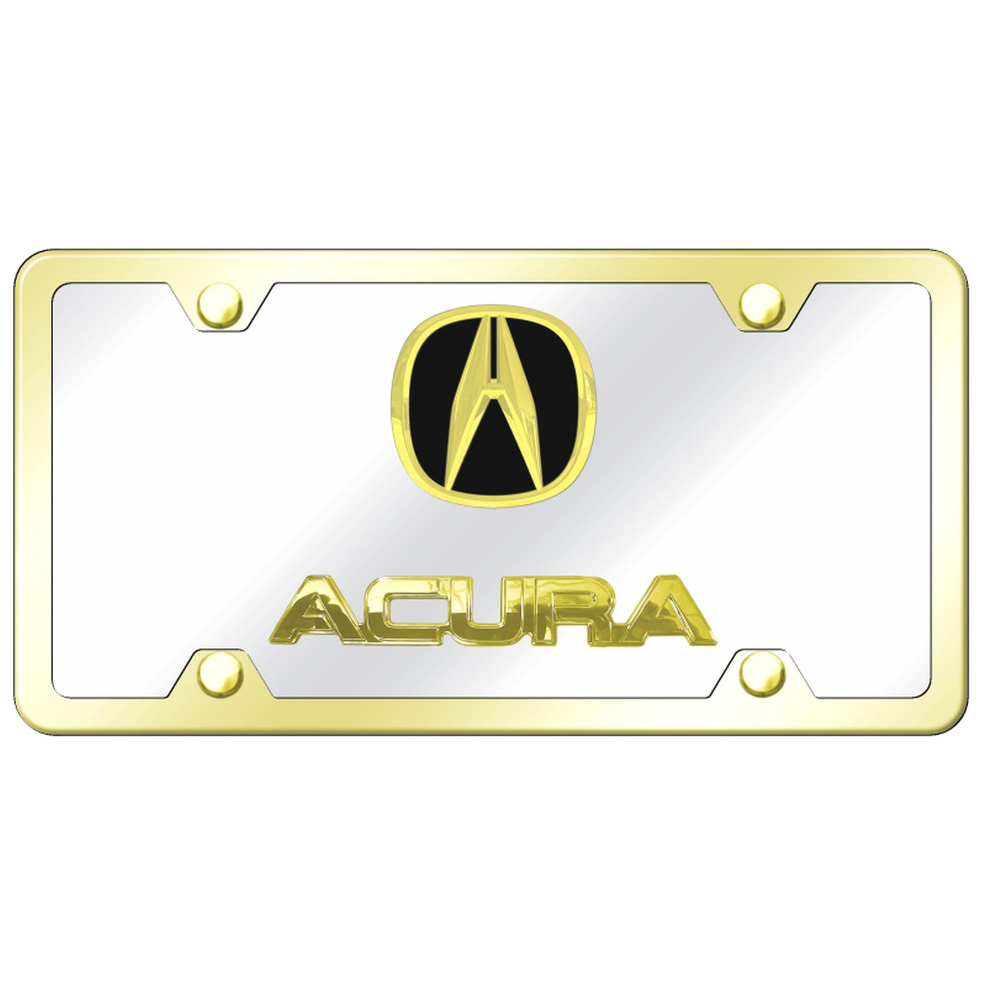 Acura Dual Logo License Plate Kit (Gold on Chrome) - Walmart.com