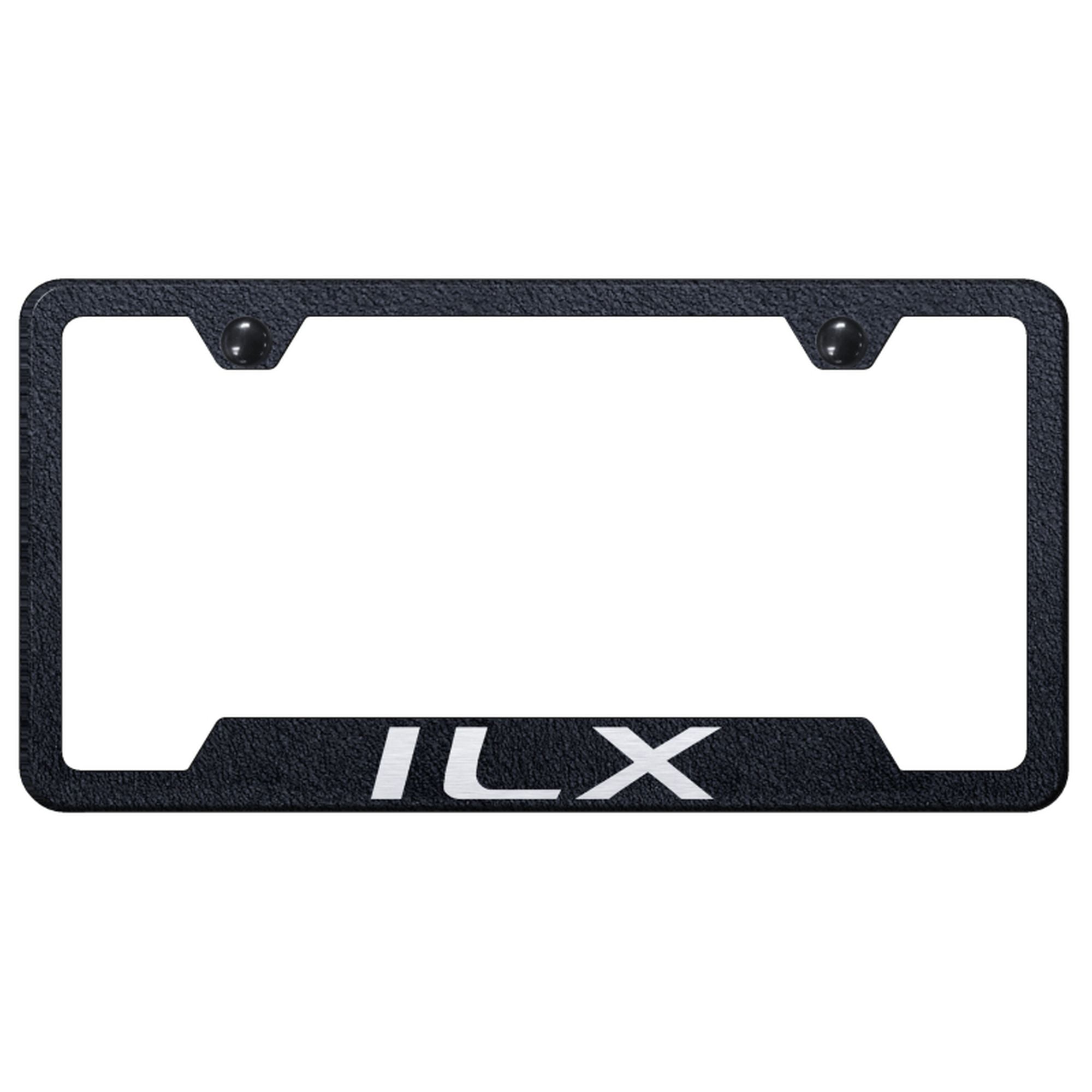 Acura ILX Laser Etched Logo Cut-Out License Plate Frame (Rugged Black ...