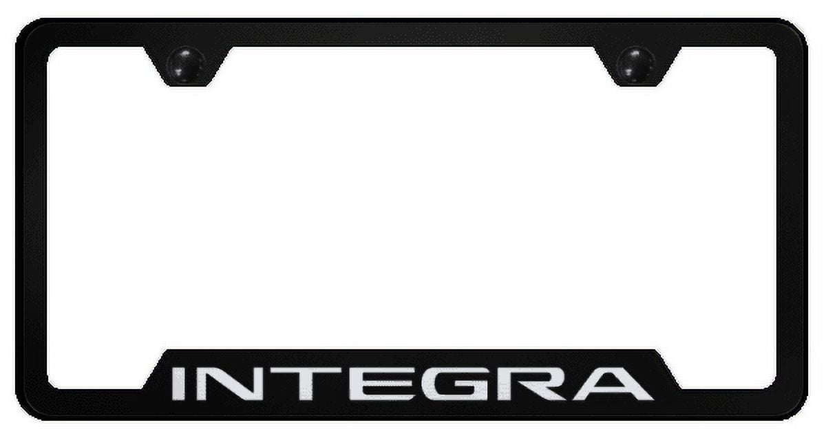 Acura Integra Logo Black Finish Notched License Plate Frame Official ...