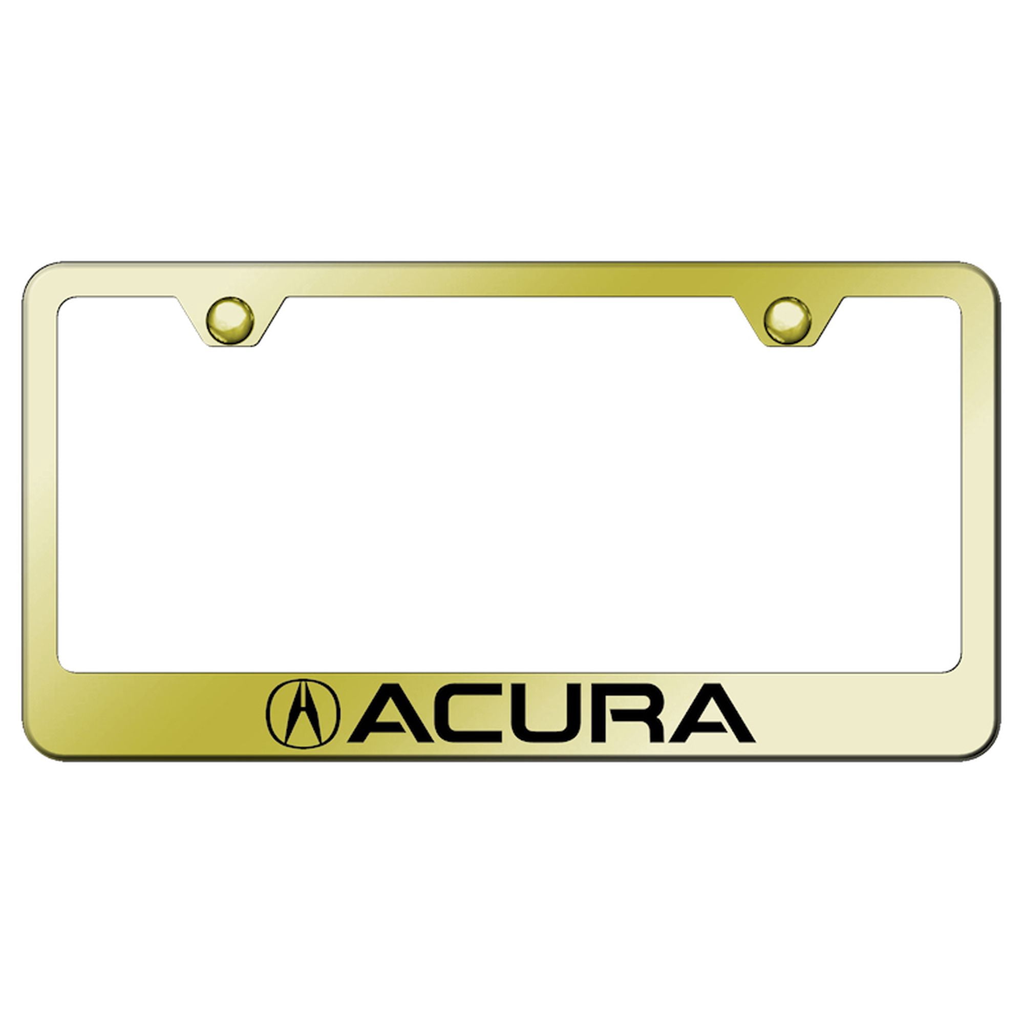 Acura Laser Etched Logo Stainless Steel License Plate Frame (Black on ...