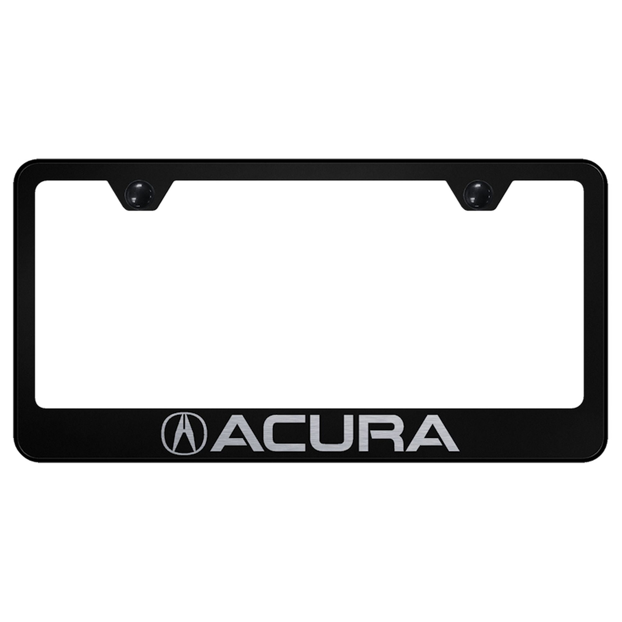 Acura Laser Etched Logo Stainless Steel License Plate Frame (Black ...