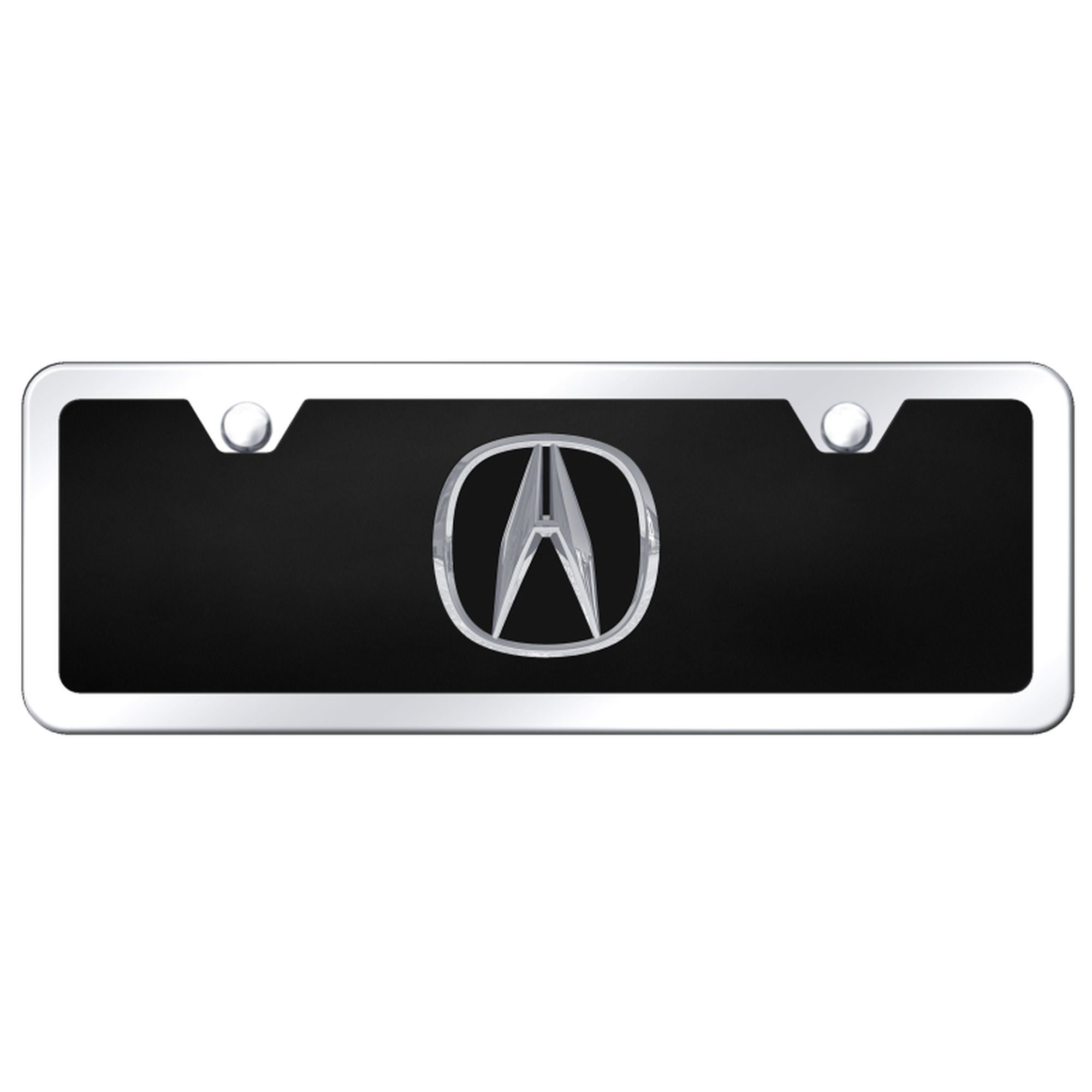Acura Logo Mini License Plate Kit (Chrome on Black) - Walmart.com