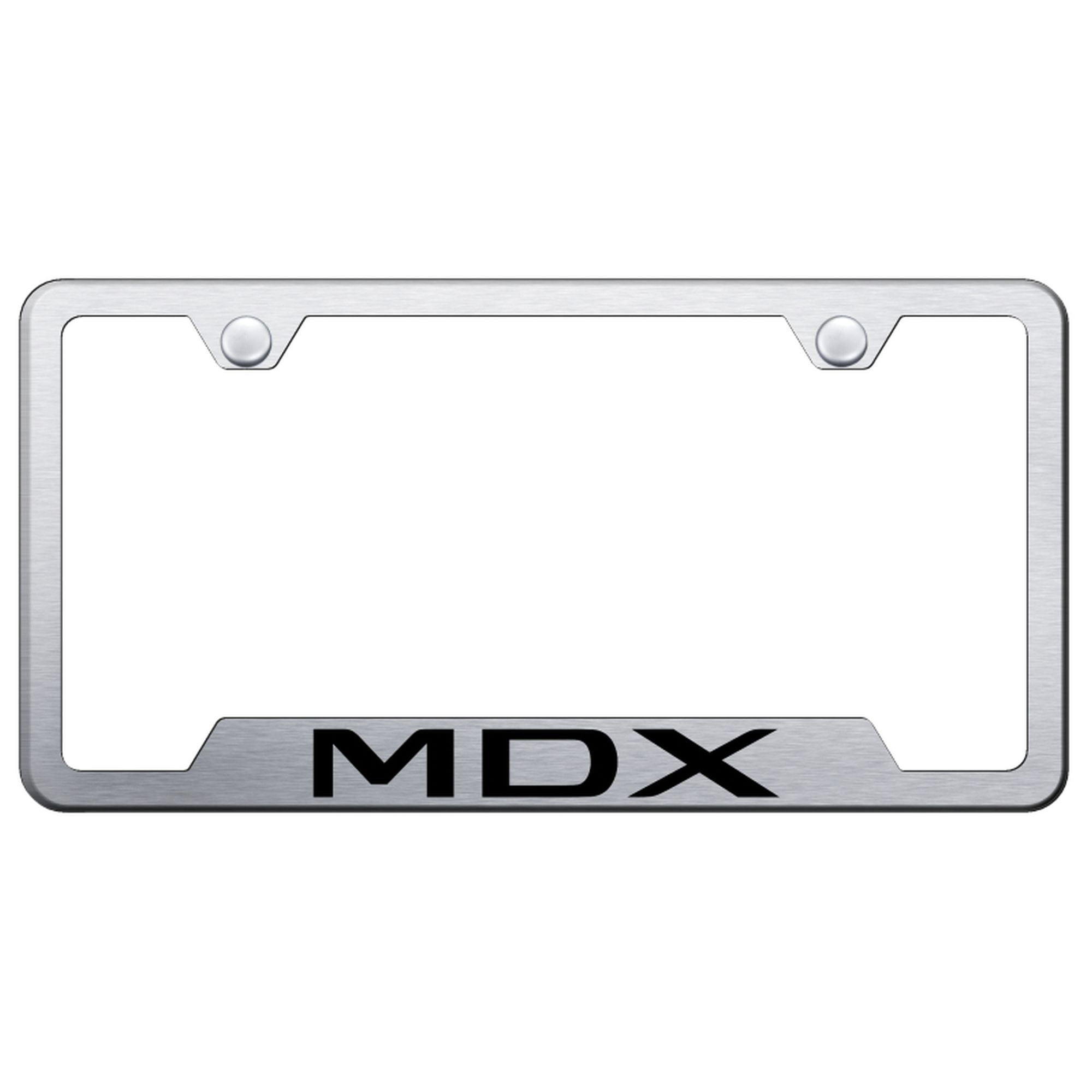 Acura MDX Laser Etched Logo Cut-Out License Plate Frame (Brushed Chrome ...