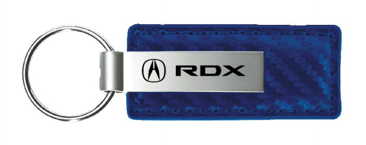 Acura RDX Logo Blue Carbon Fiber Texture Leather Key Chain Fob Official ...