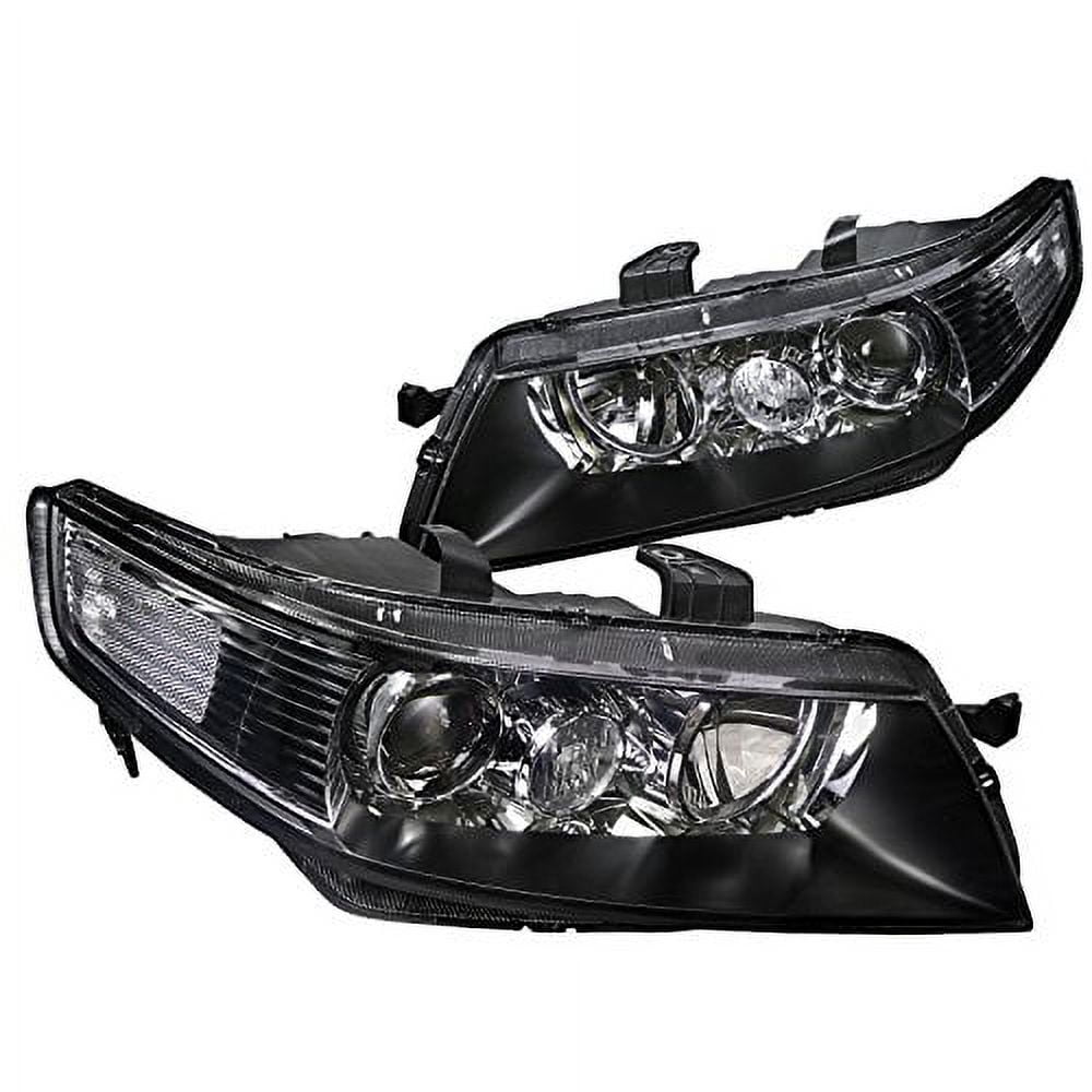 Acura TSX 4Dr Sedan JDM Replacement Black Projector Headlights Lamps ...