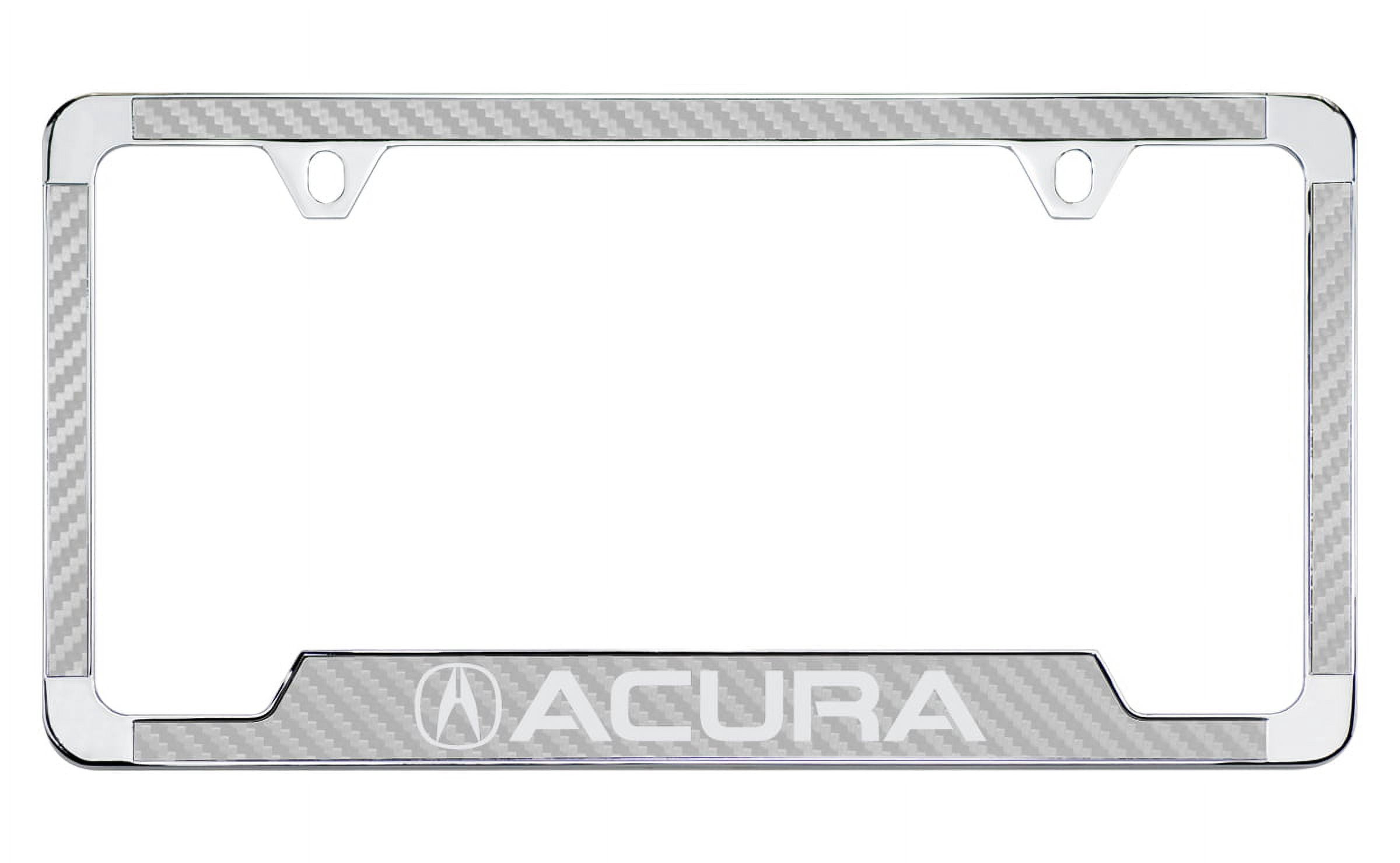 Acura Wordmark with logo Silver Carbon Fiber Vinyl License Plate Frame ...