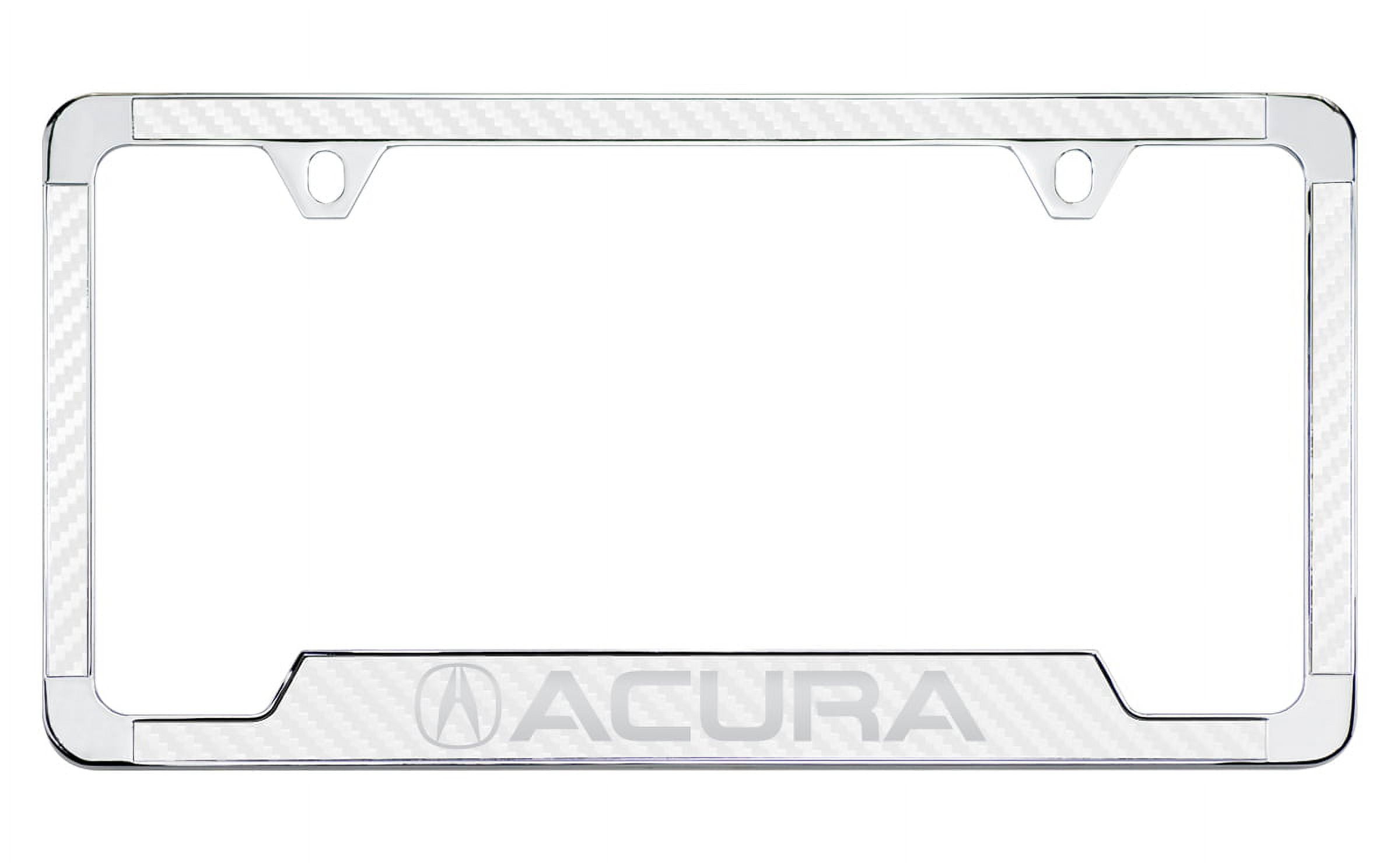 Acura Wordmark with logo White Carbon Fiber Vinyl License Plate Frame ...