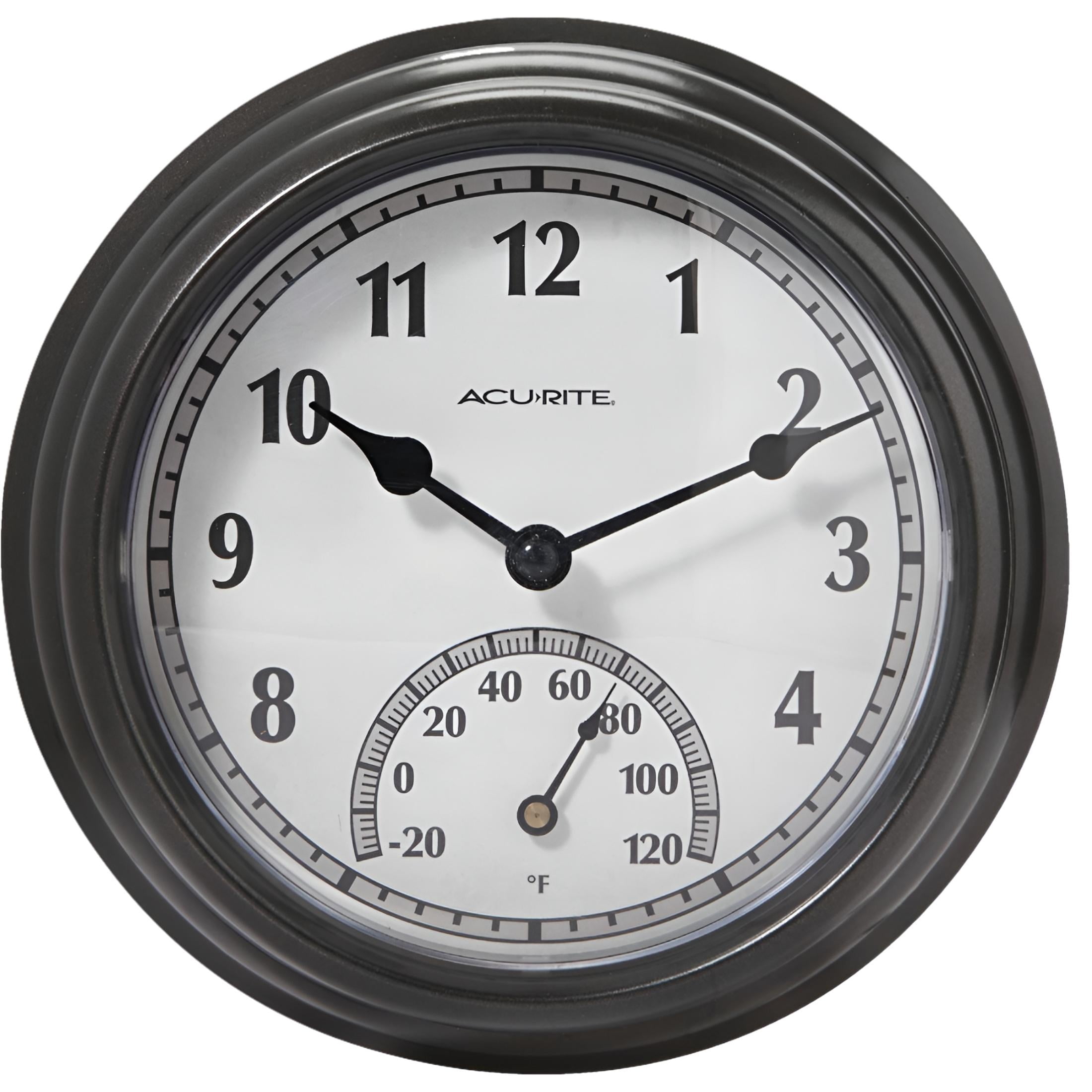 AcuRite, Indoor Outdoor Clock Thermometer, 8.5" x 8.5", Wall - Walmart.com