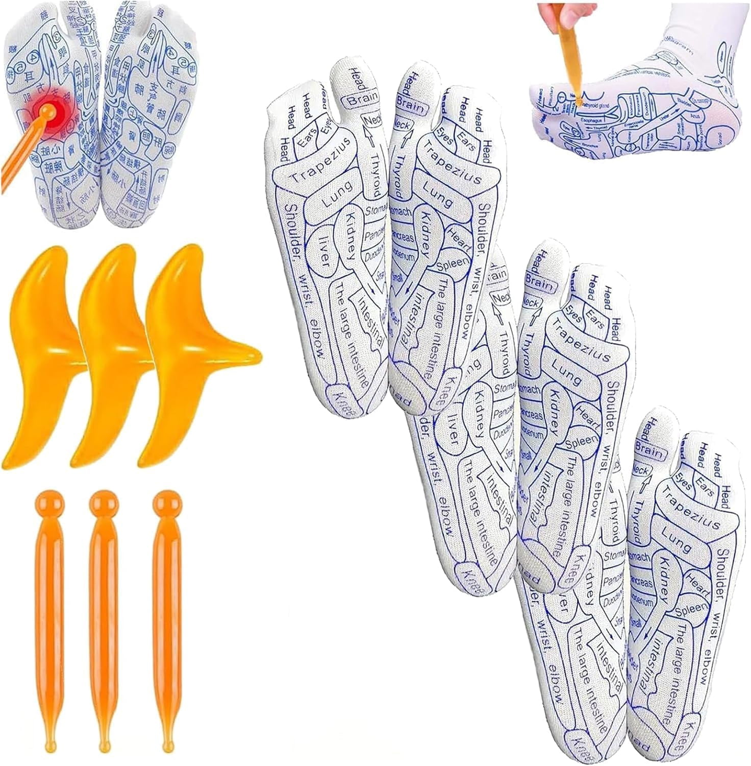 Acusocks Reflexology Socks Kit, Acusocks Reflexology Chart Socks ...