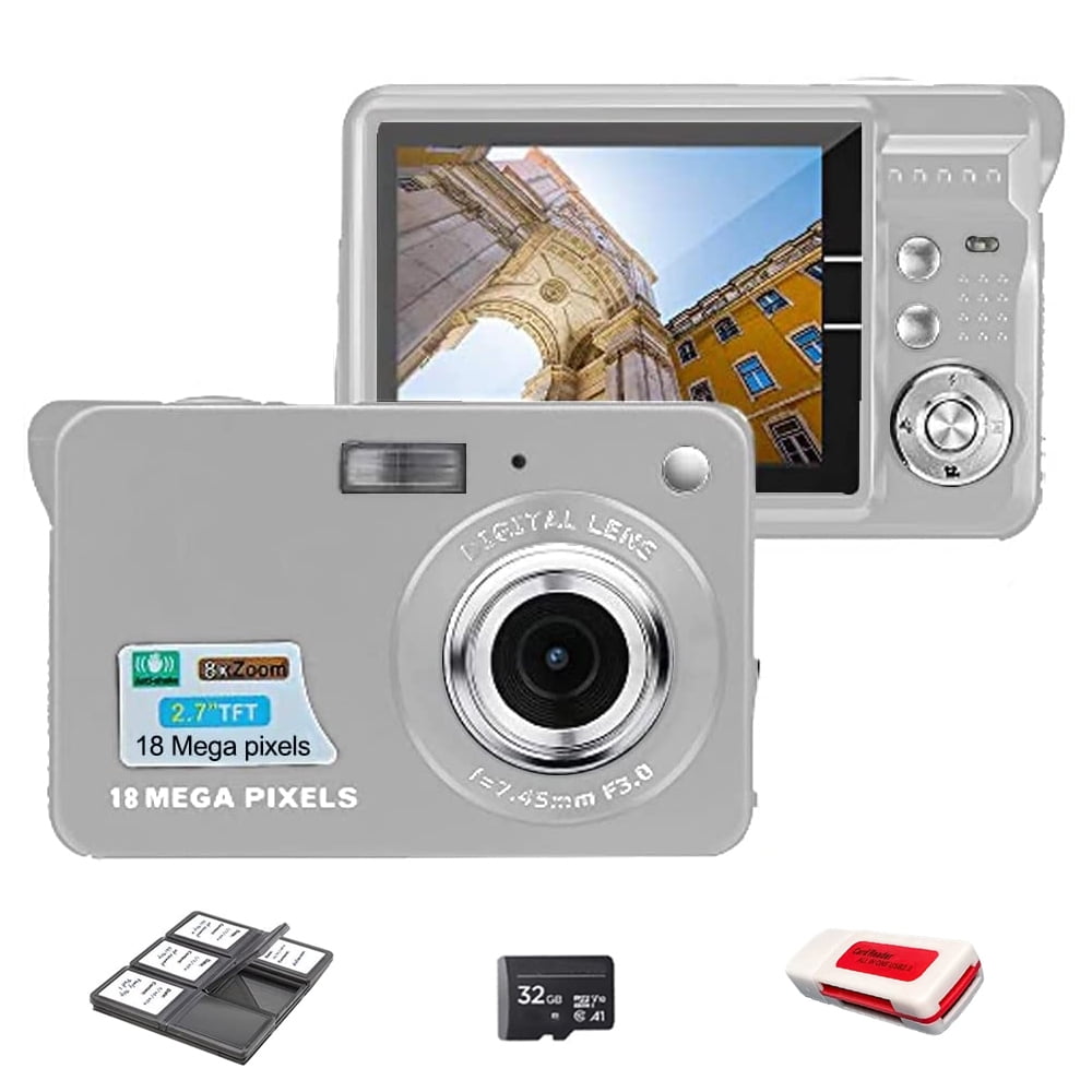 "Acuvar 18MP Digital Camera Kit, 2.7"" LCD, 32GB SD Card, HD Photo ...