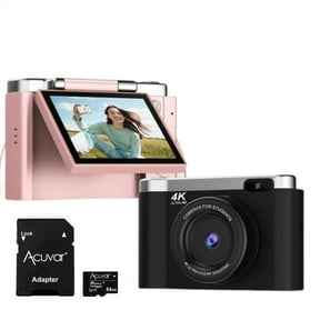 Compact 4K Melcam Camera, 48MP, Anti-Shake, Viewfinder, SD Card, 2 ...