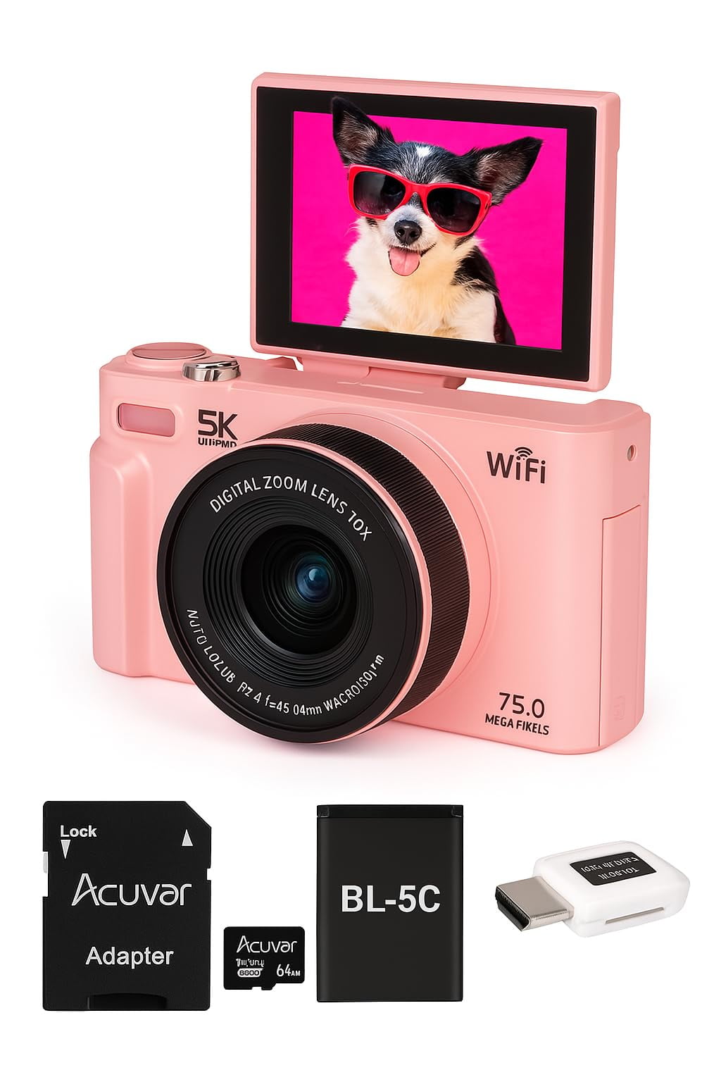 Acuvar 5K Digital Camera for Photography & Video – 75MP UHD Vlogging ...