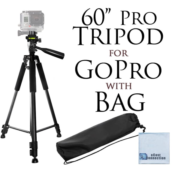 "Pro Series 60"" Video Mountable Tripod for GoPro HERO, DSLR Cameras ...