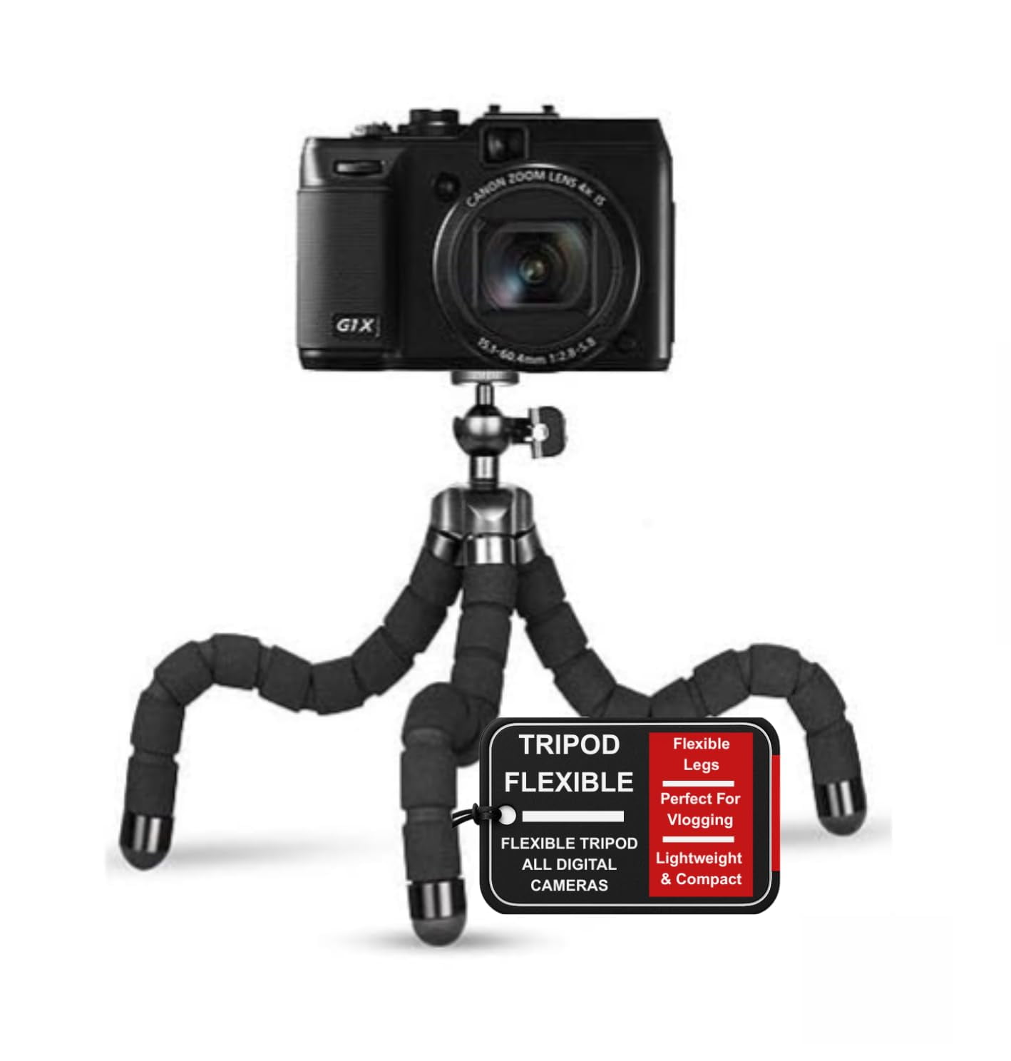 Acuvar 6.5“ Bendable Tripod for Nikon & Canon DSLR, Compact Handheld ...