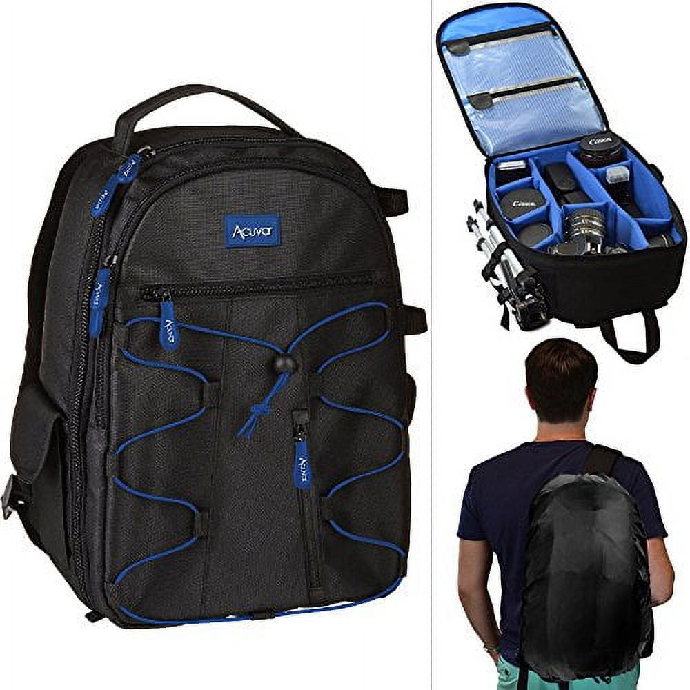 "Acuvar DSLR Camera Backpack, Rain Cover, Customizable Foam, 11.5""x7.2 ...