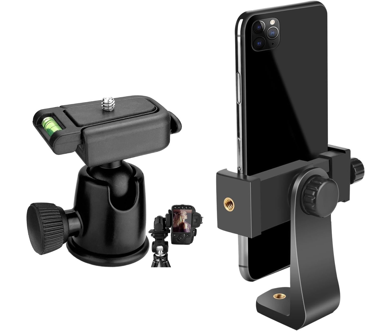 Acuvar Rotating Cell Phone Tripod Mount Adapter with Tripod Quick ...