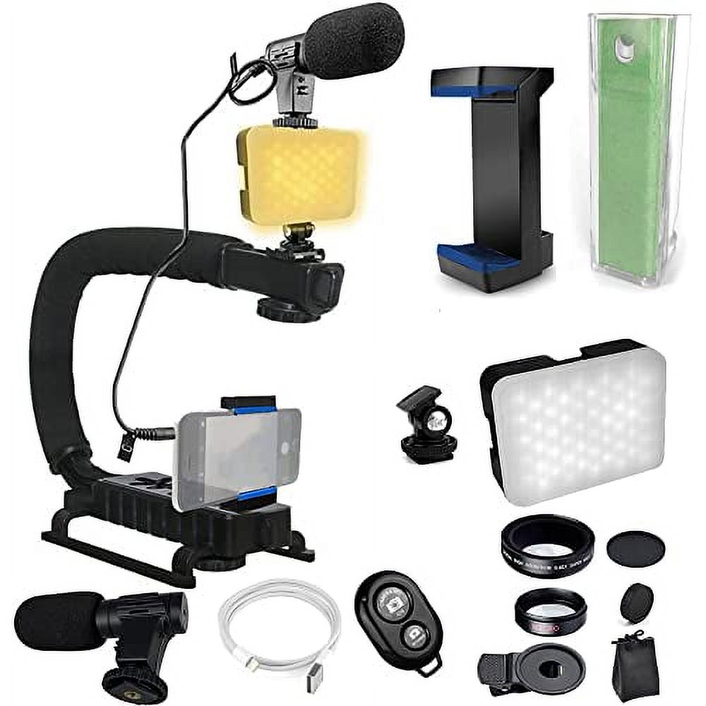 Acuvar Vlogging Kit LED Camera Stabilizer for Cameras & Smartphones ...
