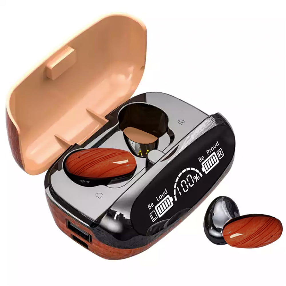 Acuvar in-Ear Wireless Vintage Wood Bluetooth 5.2 Headphones, Earbuds ...