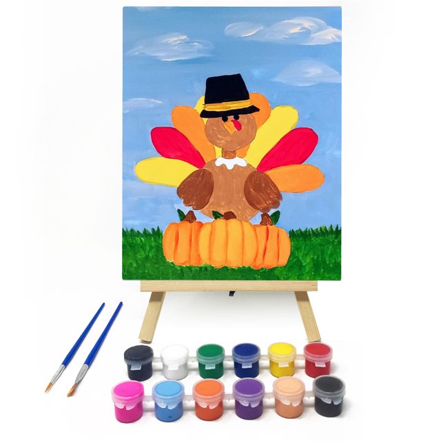 Vertall Thanksgiving Turkey Design Painting Art & Craft Kit, 15 Pieces ...