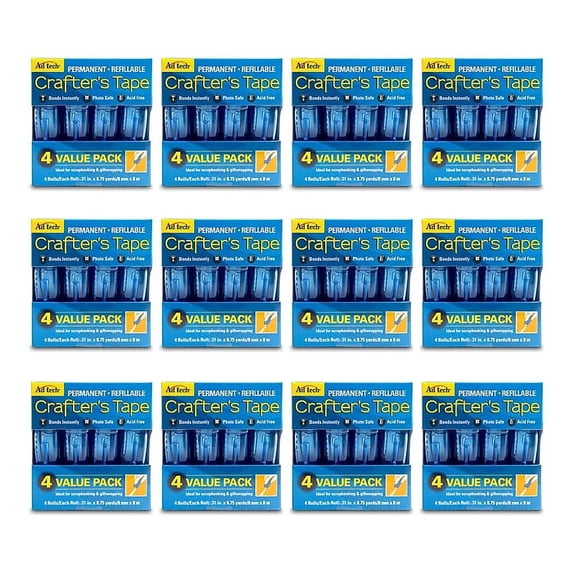 AdTech Crafter's Tape Permanent Glue Tape, 4/pack, 12 packs/case, 48 ...