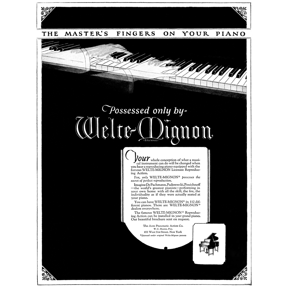 Ad Welte-Mignon 1926. Namerican Advertisement For Welte-Mignon ...