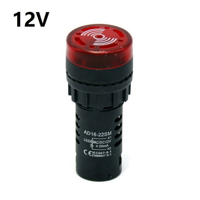 Ad16-22Sm Sound Light Alarm Ac/Dc12V 24V 220V Flash Buzzer Red 22Mm Signal Light,Ac/Dc 12V ...