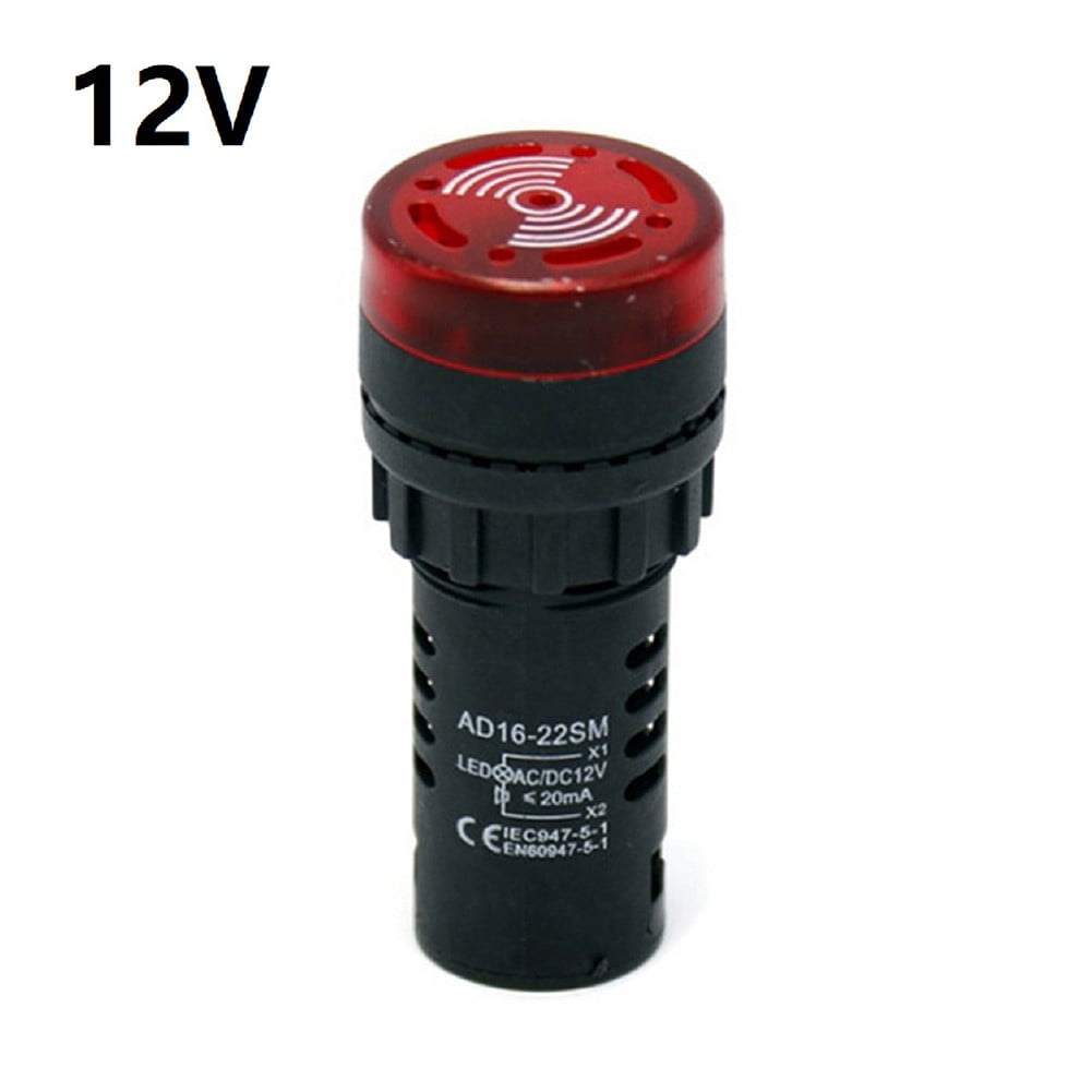 AD16-22SM sound light alarm AC/DC12V 24V 220V flash buzzer red 22MM signal light - Walmart.com