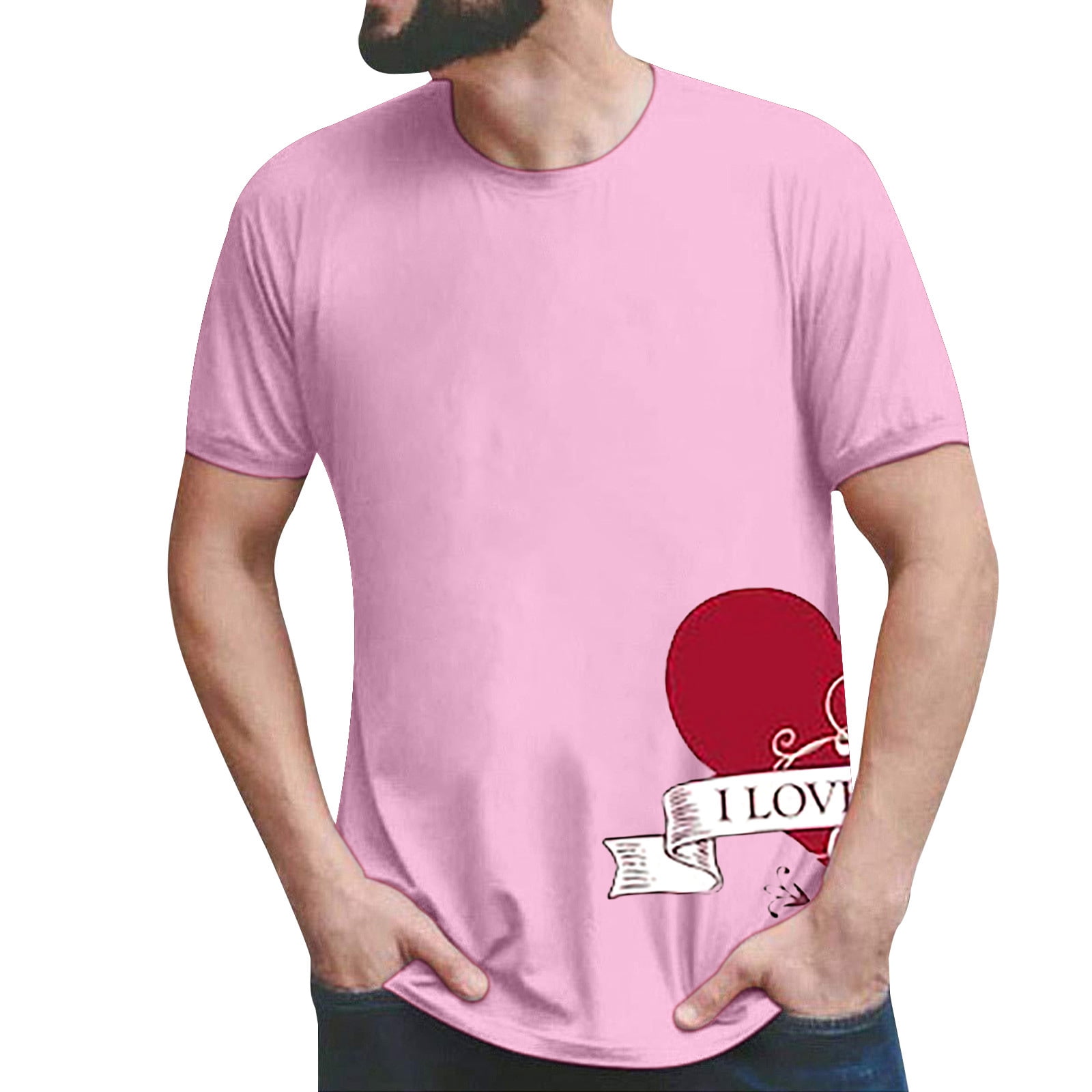 Adbfjaf Mens Shirts Pack Fun Sleeve Fashion T Shirt Couple Couple