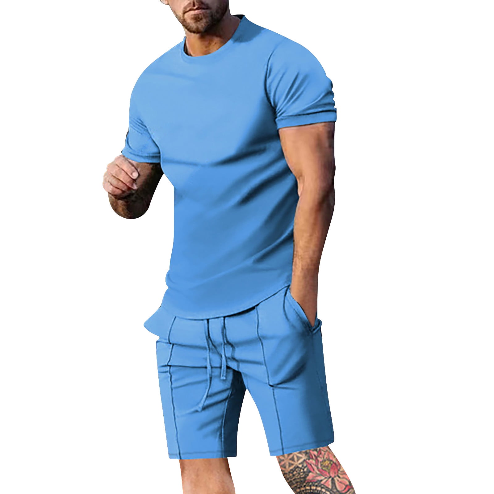 Adbfjaf Outfits For Men Mens Suit 50r Mens Sport Set Summer Outfit 2