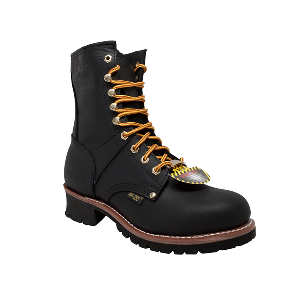 AdTec Men's 1428WP 9" Waterproof Steel Toe Logger Work Boots - Walmart.com
