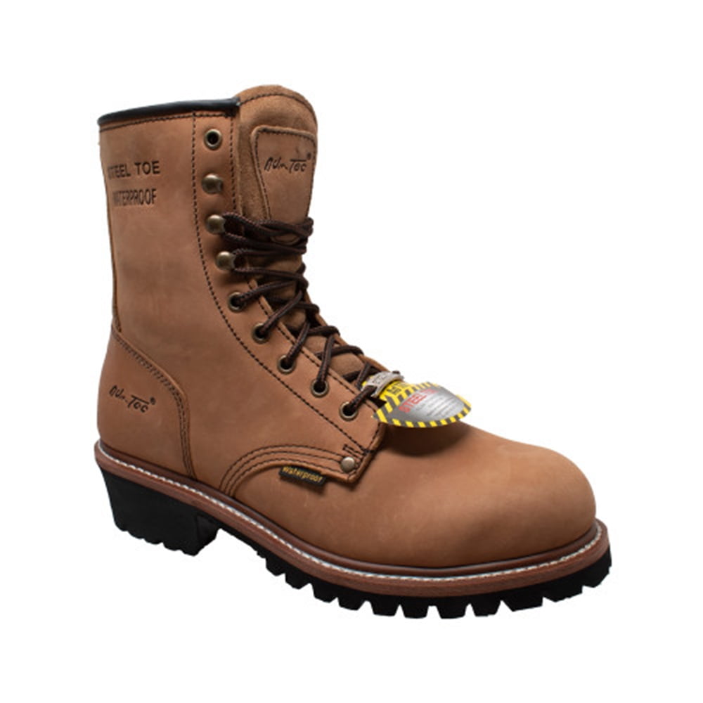 AdTec Men's 1740WP 9" Waterproof Steel Toe Logger Work Boots - Walmart.com