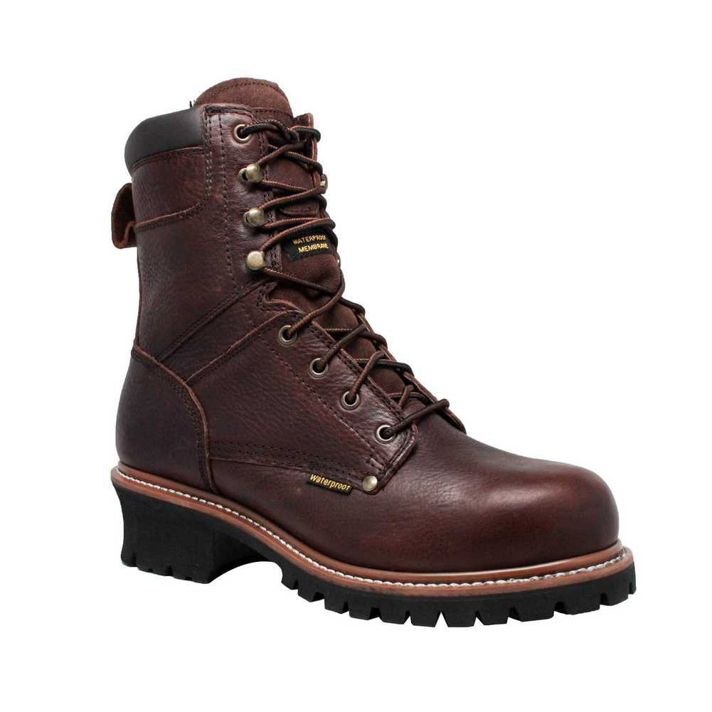 AdTec Men's 9" Waterproof Super Logger Boot, Lace Brown Leather. 9488 ...